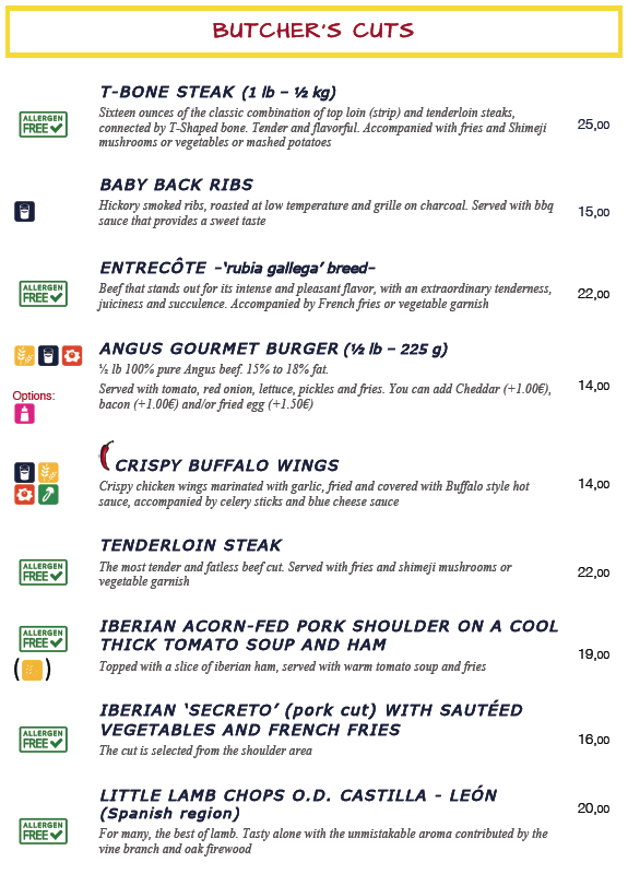 menu | Restaurante Pantalán G