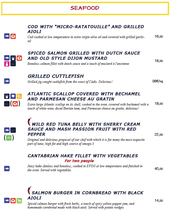 menu | Restaurante Pantalán G