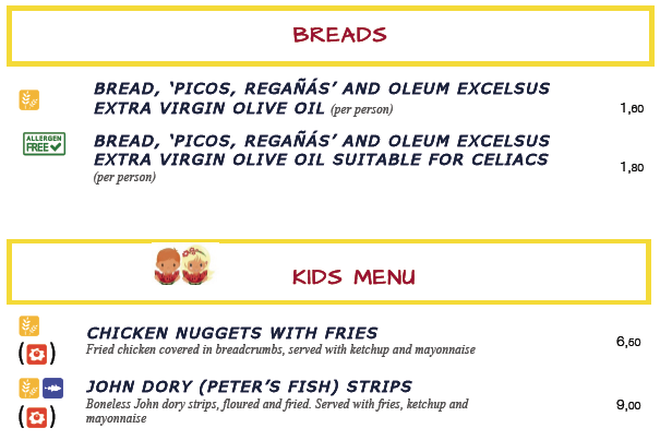 menu | Restaurante Pantalán G